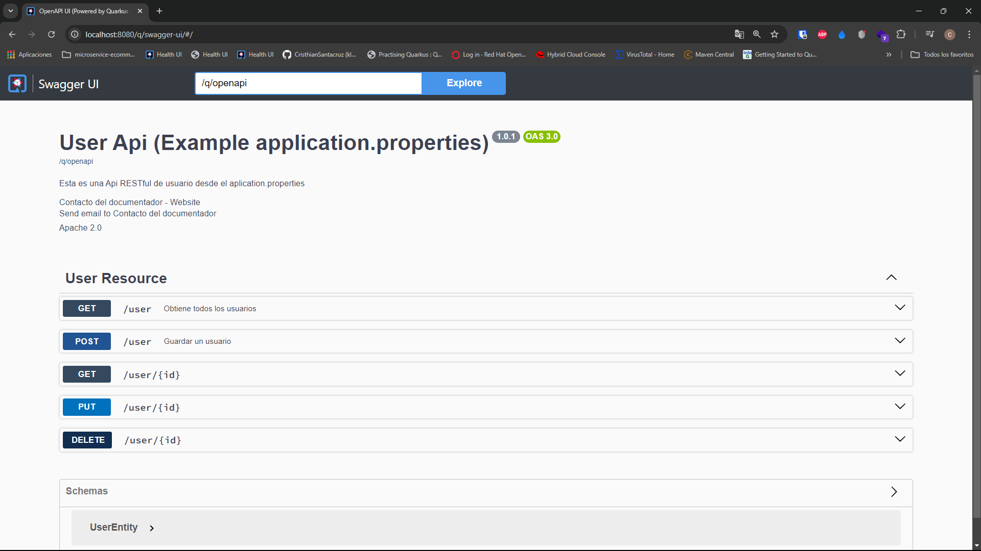 Documentar Apis en Quarkus | Cristhian Santacruz